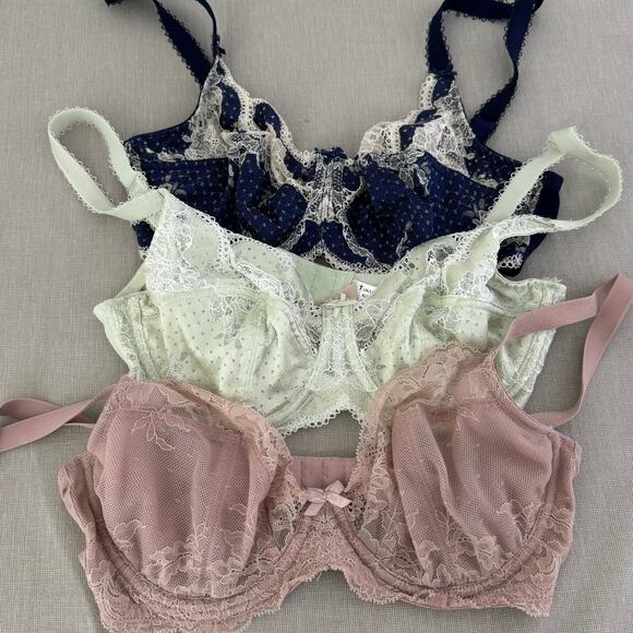 Panache | Intimates & Sleepwear | Panache Blue Lace Bras 3 32e Clara ...